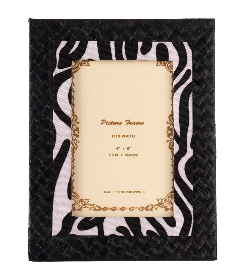 Rustan's Filipiniana Our Very Own 4 x 6 Black Banig Zebra Picture Frame